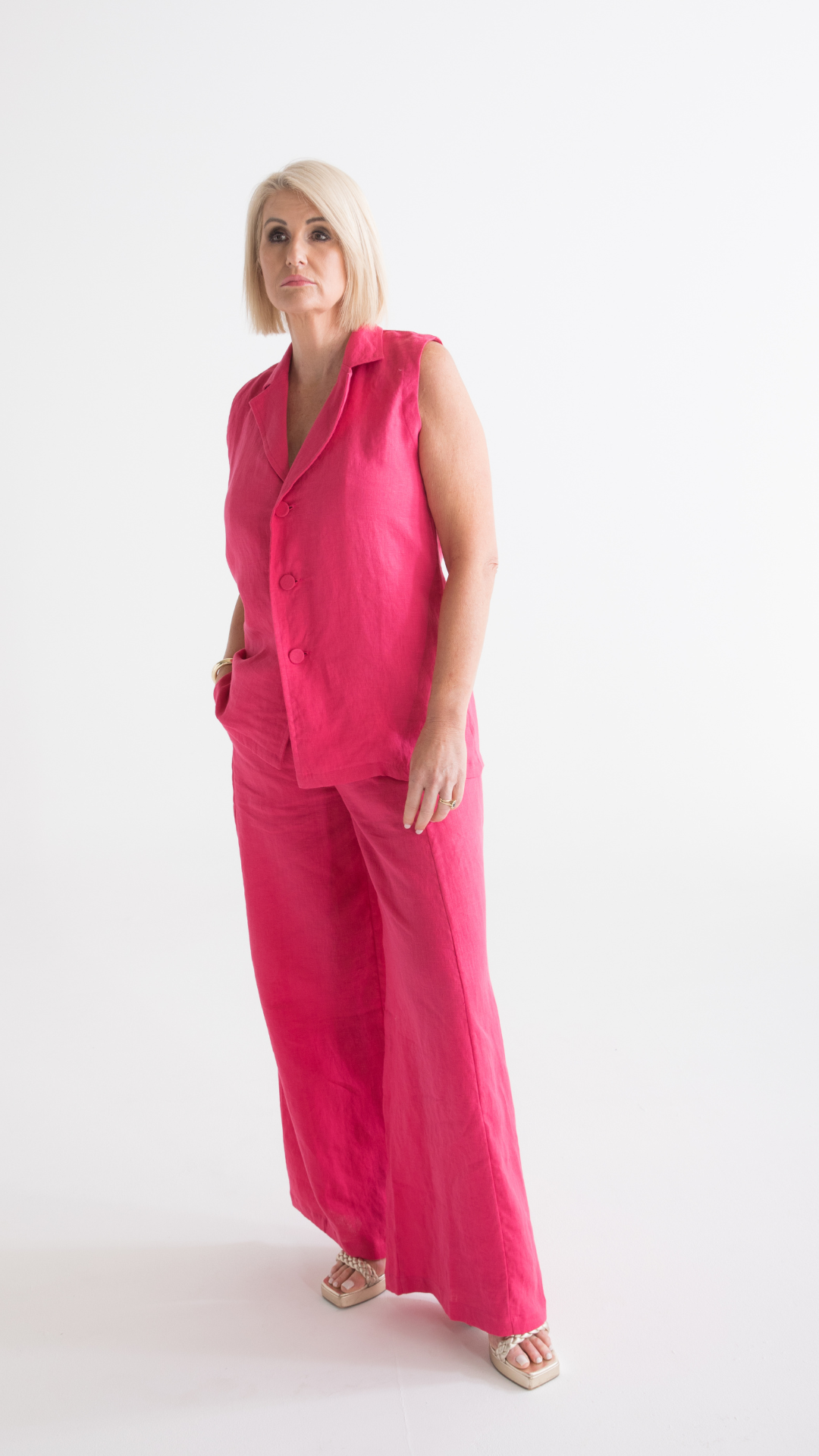 Parker Linen Pants - Pink